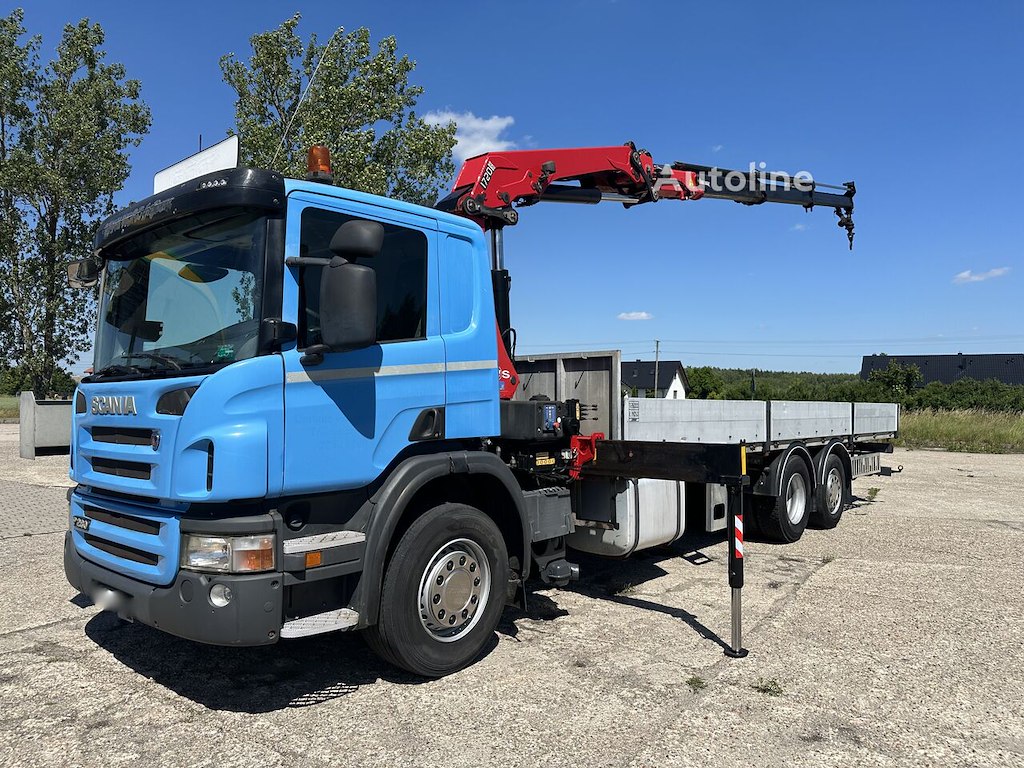Scania P 280 hmf 1720 k 3 do przewozu dlugich ladunkow kamion s ravnom platformom