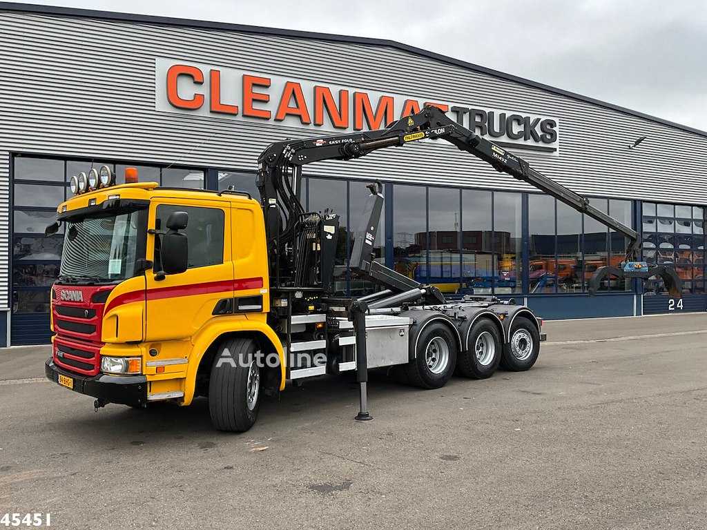 Scania P 410 8x4 Euro 6 Palfinger 14 Tonmeter Z-kraan kamion rol kiper