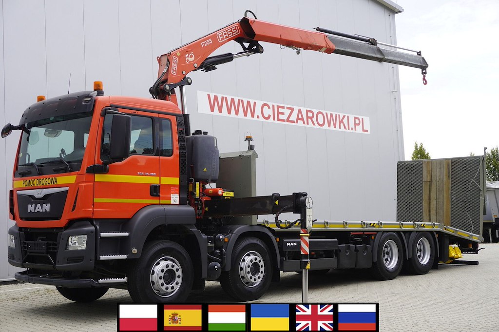 MAN TGS 35.360 E6 8×2 / FASSI F235A.2.22 crane / remote control šlep auto