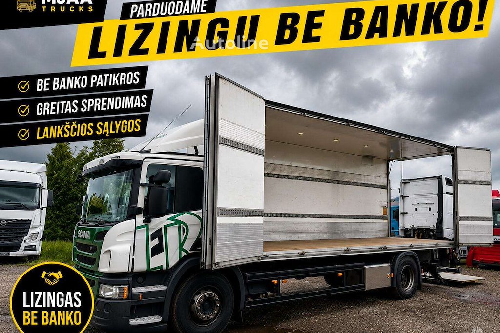 Scania P280 19T su atidaromu sonu ir liftu izotermni kamion