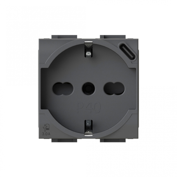 Utičnica USB P40 (1 suko+1 USB C) Vimar Arke crna 4B.V19.P40.USB