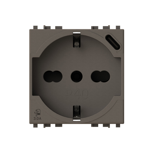 Utičnica USB P40 (1 suko+1 USB C) Vimar Arke metal 4B.V19M.P40.USB
