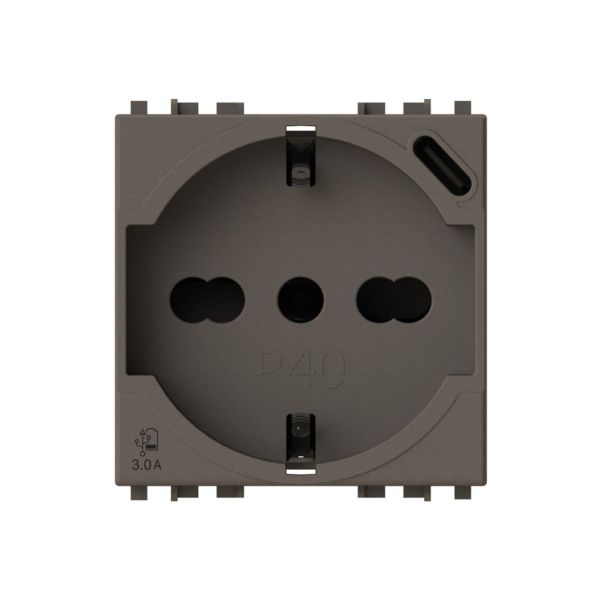 Uticnica USB P40 (1 suko+1 USB C) Vimar Arke metal 4B.V19M.P40.USB