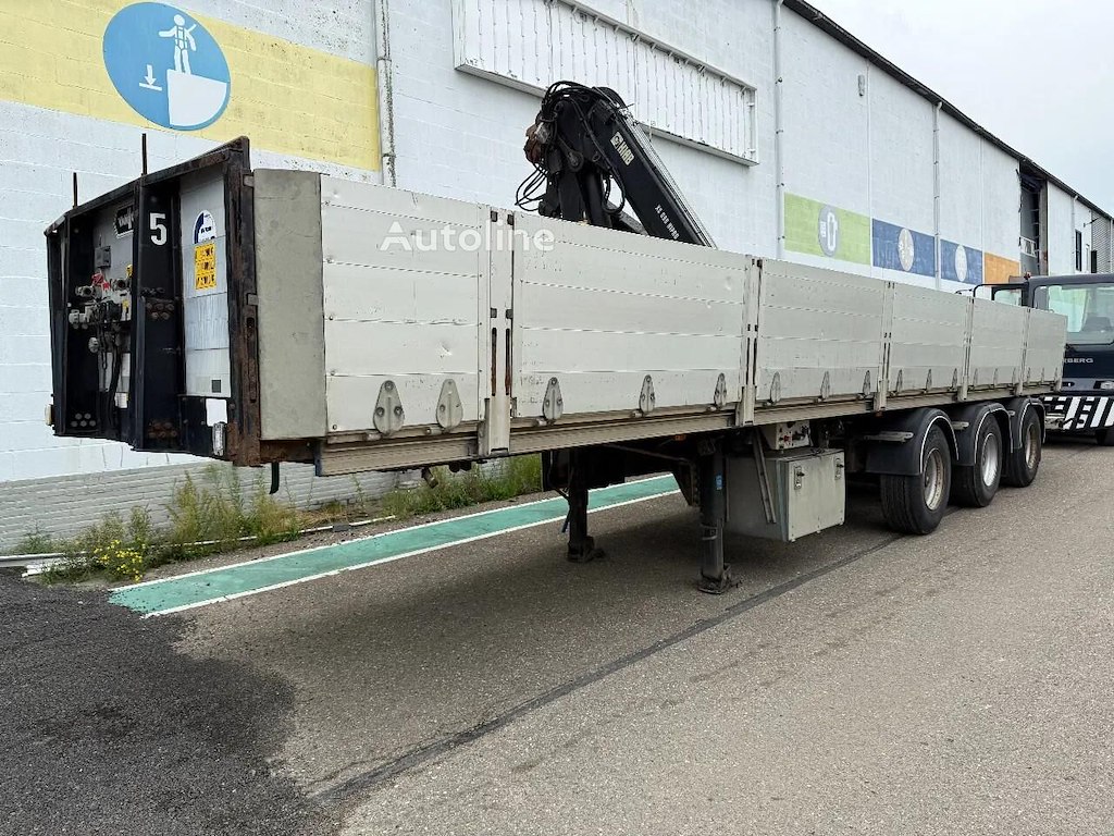 Van Hool VHLO-205 AN 3 AXLE SAF + HIAB 099E - 1 HIPRO + REMOTE CONTROL poluprikolica sa ravnom platformom