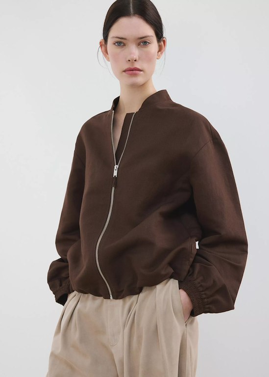 LINEN BOMBER JACKET