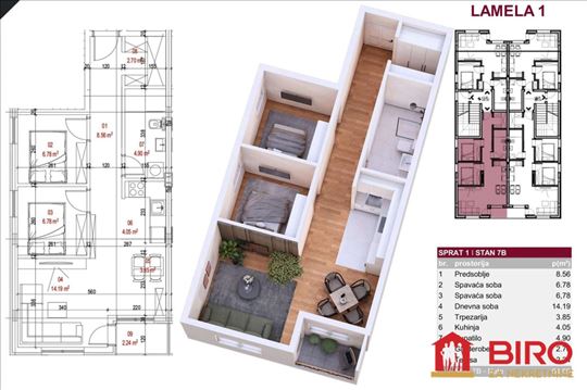 Stan,Novi Sad,Petrovaradin,kv: 54.00, ID: 1013573