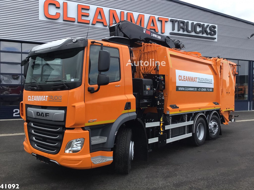 DAF FAN CF 340 Hiab 23 ton/meter laadkraan kamion za smeće
