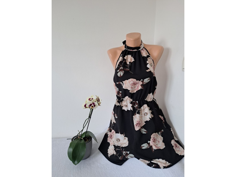 SHEIN cvetni kombinezon gola ledja vel 40 42