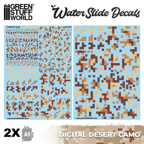 Green Stuff World 2395 Waterslide Decals - Digital Desert Camo