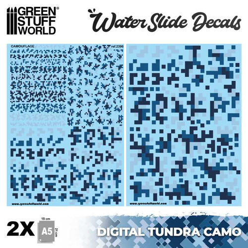 Green Stuff World 2396 Waterslide Decals - Digital Tundra Camo