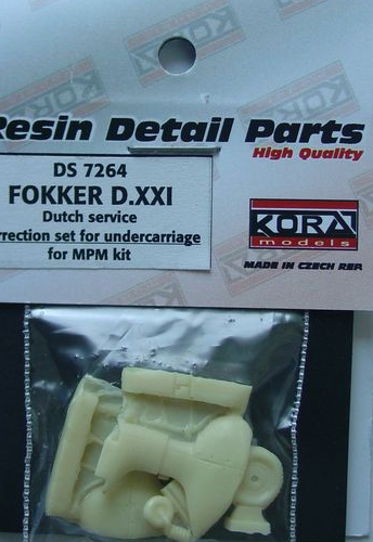 Kora Models DS7264 Fokker D.XXI Mercury-Dutch-Corr.set undercar
