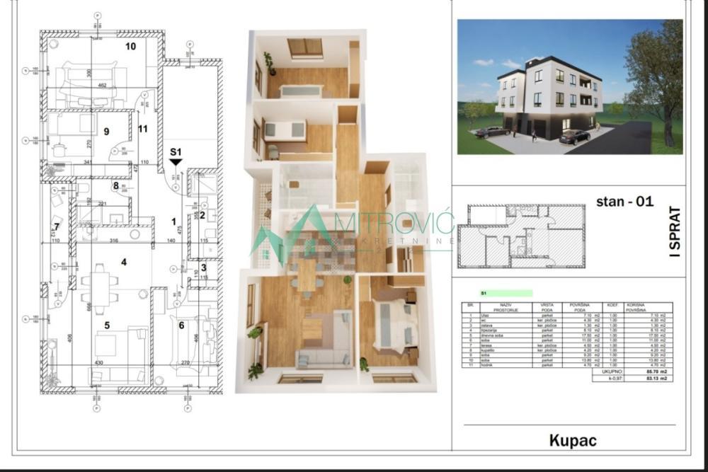 Četvorosoban stan na prodaju, 83m2, 162.680€