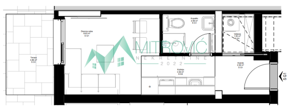 Jednosoban stan na prodaju, 20m2, 46.500€