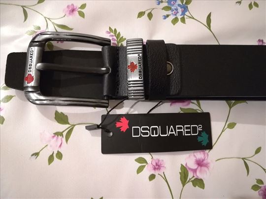 Odlican muski kožni kais Dsquared Crna koža Novo