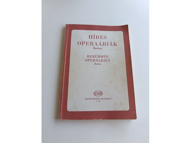 Híres Operaáriák` (Famous Opera Arias) bariton
