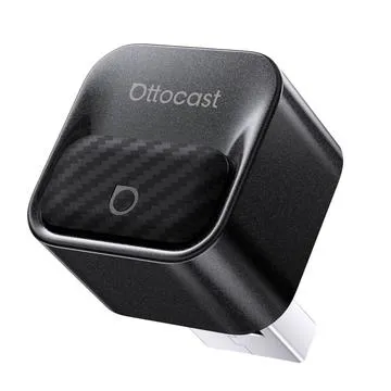 OTTOCAST CA525-T3 MINI PICO STYLE B WIRELESS CARPLAY AND ANDROID AUTO ADAPTER - BLACK