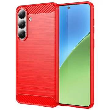 SAMSUNG GALAXY S26+ BRUSHED TPU CASE - CARBON FIBER - RED