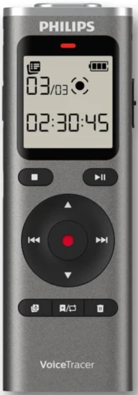 Philips Diktafon DVT1170 Mono,8GB,LCD 2x AAA,siva,USP C,USB 2.0