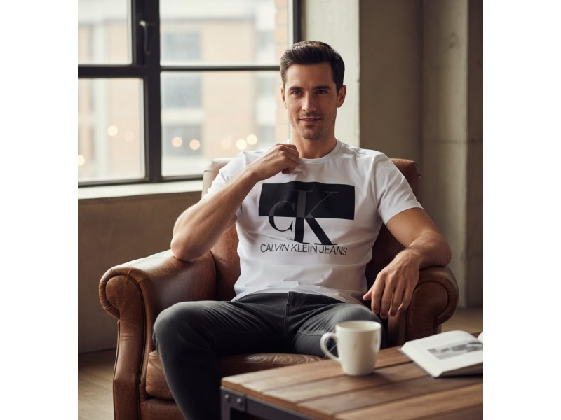 Calvin Klein pamučna muška bela majica XL