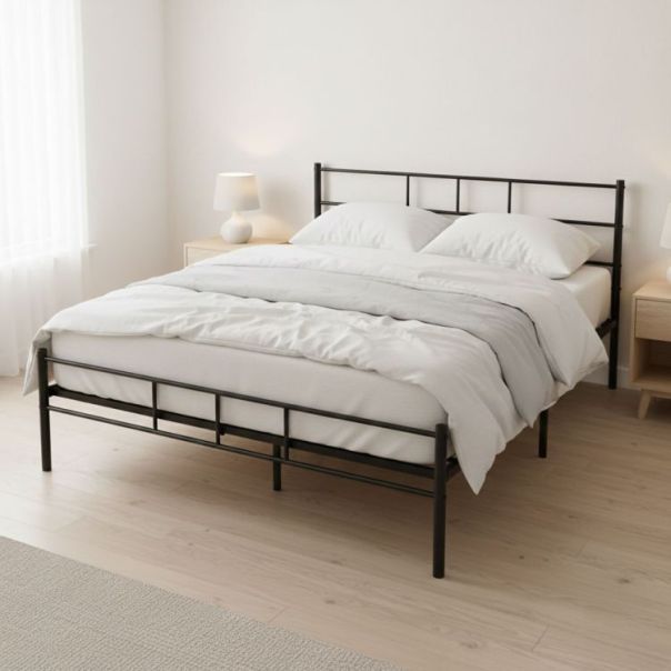 MODERNHOME Krevet sa metalnim ramom 140x200 cm sa podnicom black frame