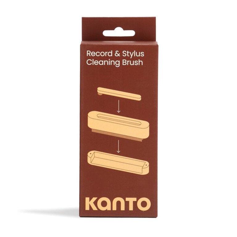 Kanto 2-in-1 Carbon Fiber Record & Stylus Cleaning Brush - Wood