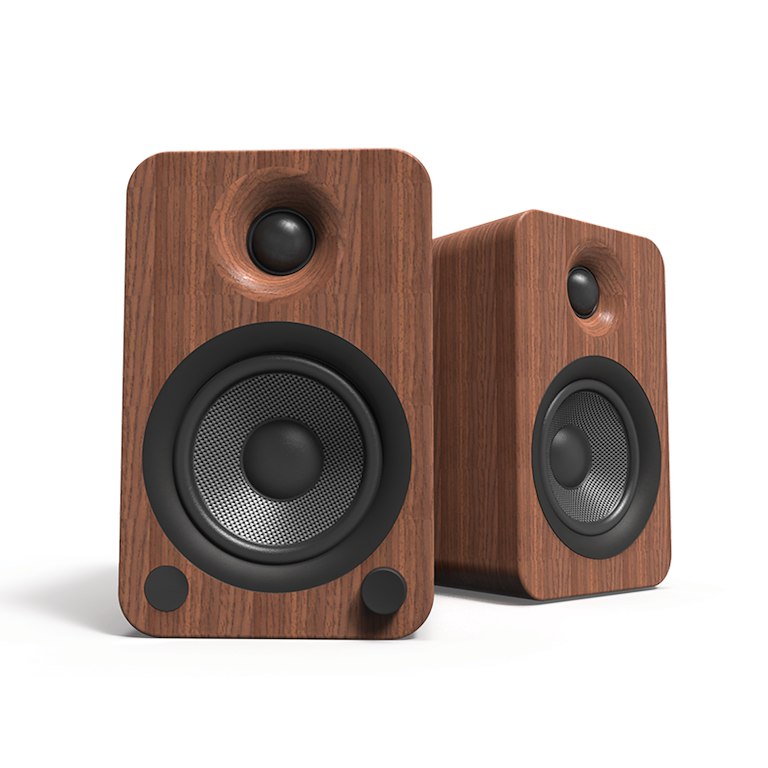 Kanto YU4 2nd Generation Powered Bookshelf Speaker - Walnut