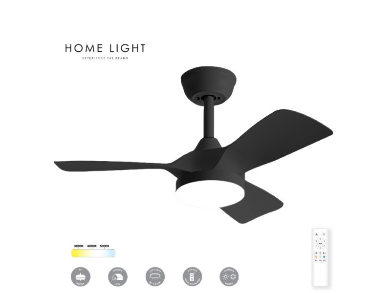 HOME LIGHT FD220 BRYCE PLAFONSKI VENTILATOR CRNI