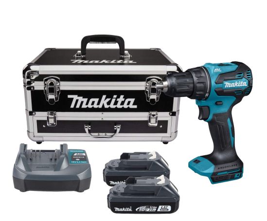 Akumulatorska bušilica - odvrtač Makita DDF490WVX7; 2 x 2,0Ah 18V + metalni kofer sa priborom