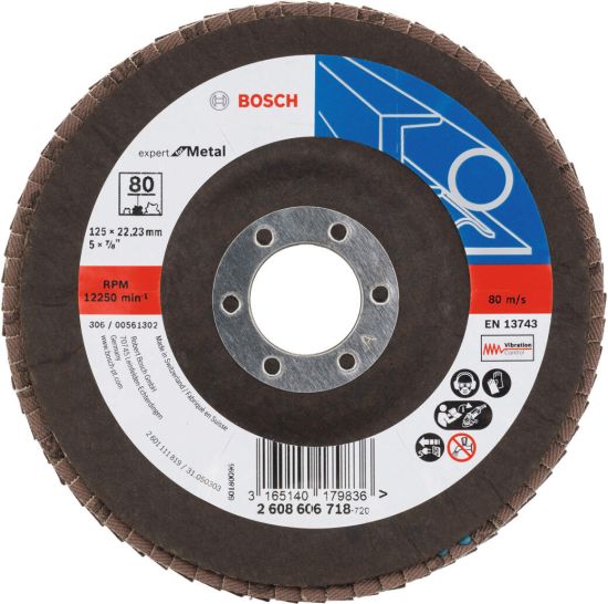 Bosch lamelni brusni disk X551, Expert for Metal, prečnik 125 mm; granulacija 80, kolenasti - 2608606718