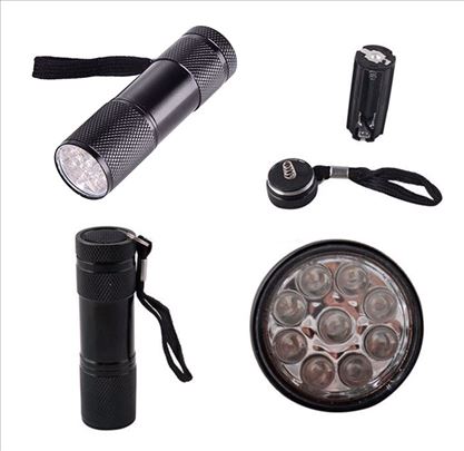 UV lampa 9 LED (395nm) ultra lagana od aluminijuma