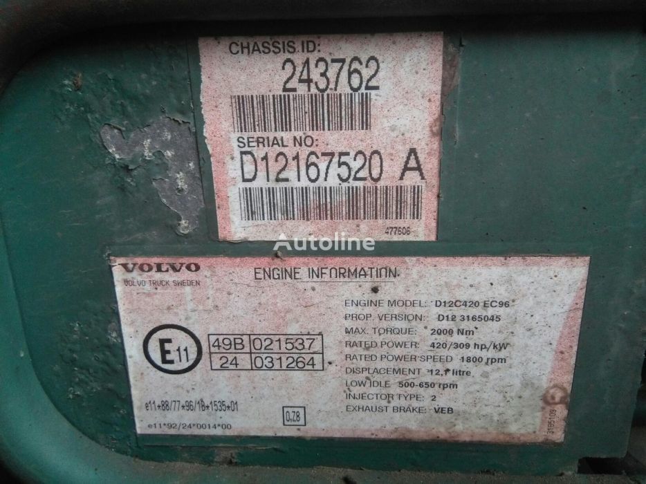 Volvo D12C420 EC96 D12C420EC96 motor za Volvo FH, FM