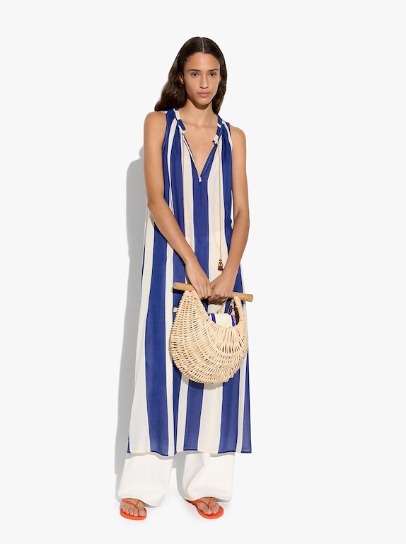 LONG DRESS WITH STRIPES 100% COTTON