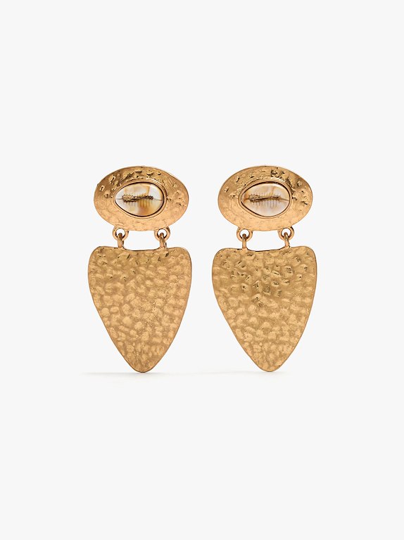 INVERTED TRIANGLE EARRINGS WITH SHELLS