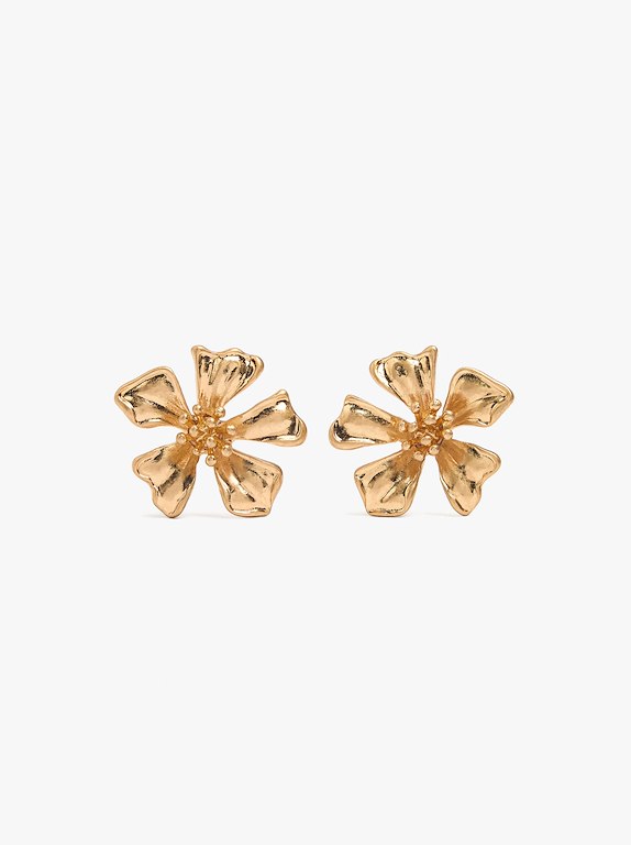 MAXI FLOWER EARRINGS WITH EMBOSSED DETAIL