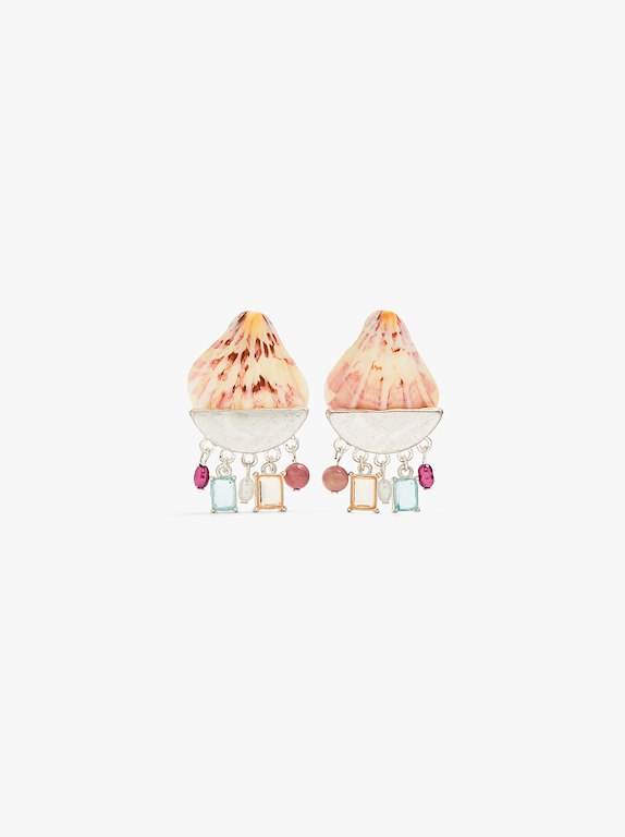 SHELL EARRINGS WITH STONES