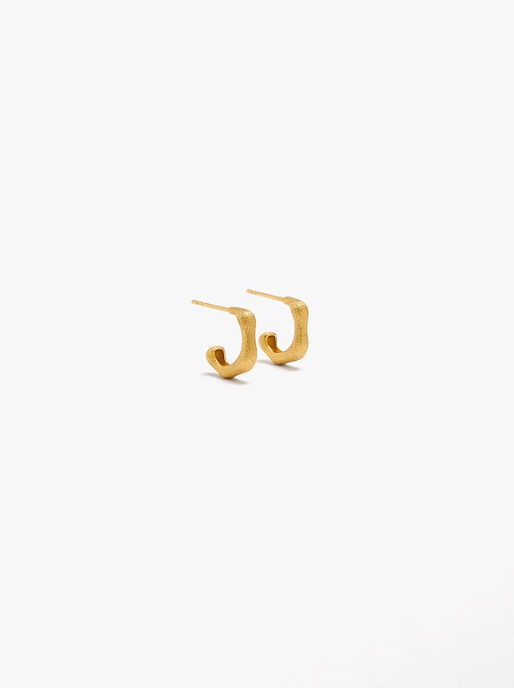 IRREGULAR OPEN HOOP EARRINGS WITH 18K GOLD PLATING