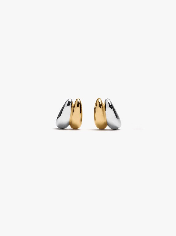 BICOLOR DOUBLE EARRINGS - STAINLESS STEEL