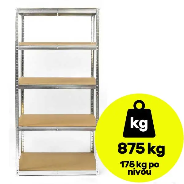 Metalna polica velike nosivosti 180x60x40cm 5x175kg