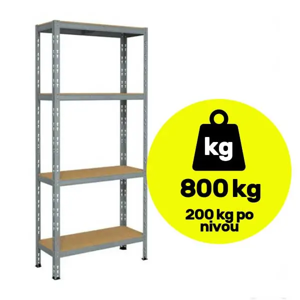 Metalna polica velike nosivosti metal-iverica 180x80x30cm 4x200kg