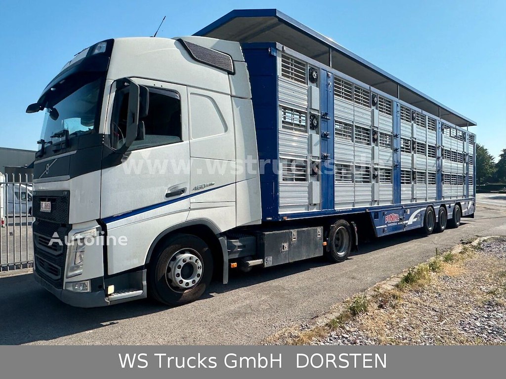 Volvo FH 460 Mega mit Finkl 3 Stock LOF möglich tegljač + poluprikolica za prevoz stoke