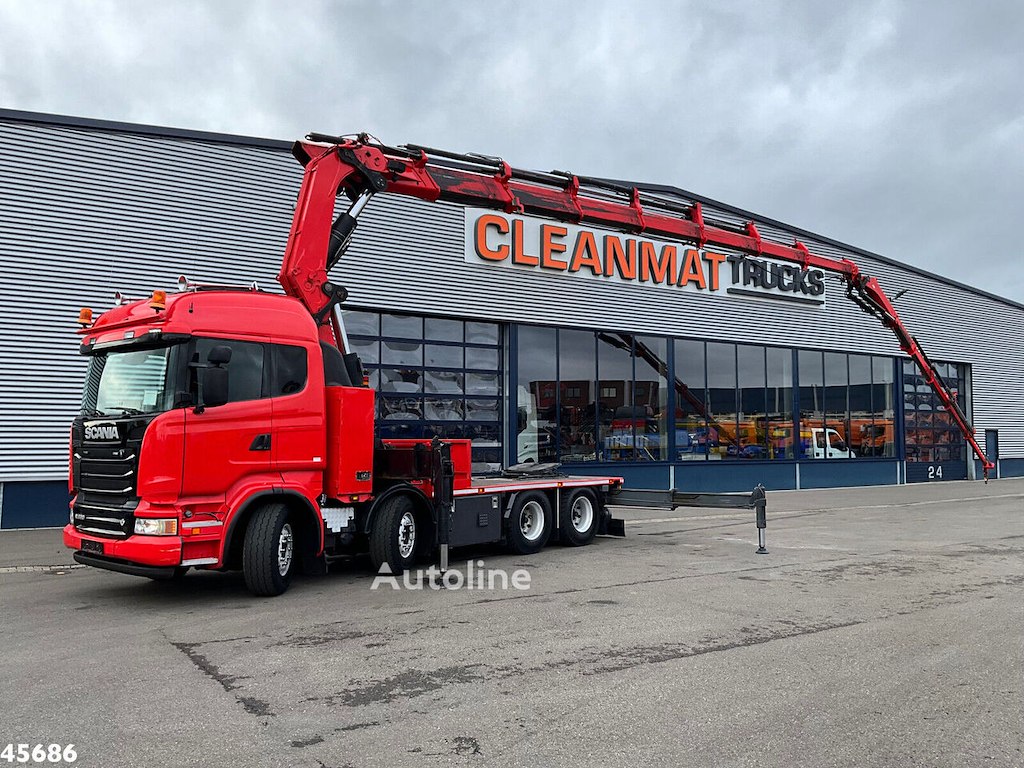 Scania R620 V8 8x4 Hiab 105 Ton/meter laadkraan + Fly-Jib! tegljač