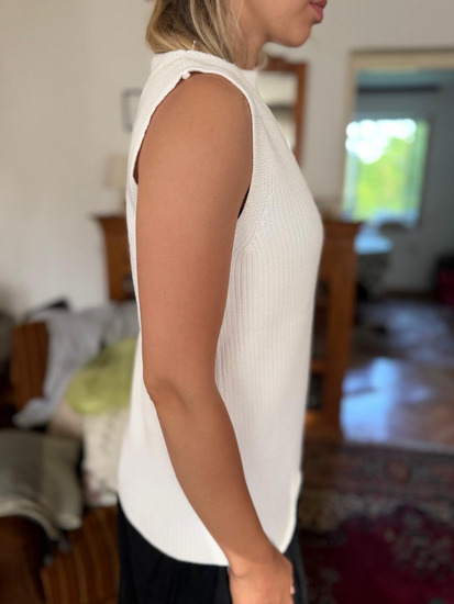 Zara Knit pleteni top bez rukava – bela