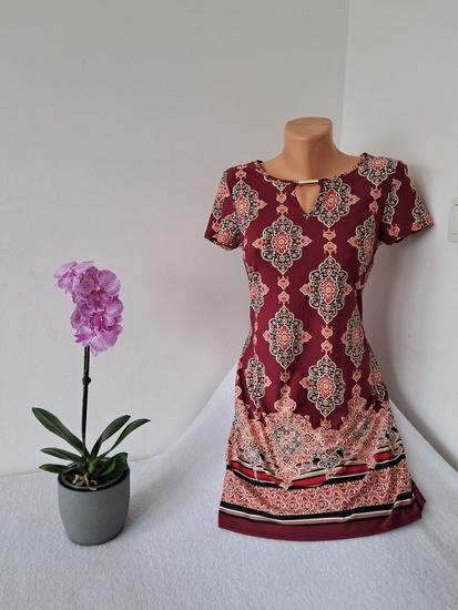 Letnja haljina u boji vina etno dezen vel 34