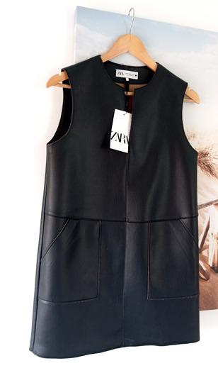 Nova ZARA kožna mini haljina XS/S