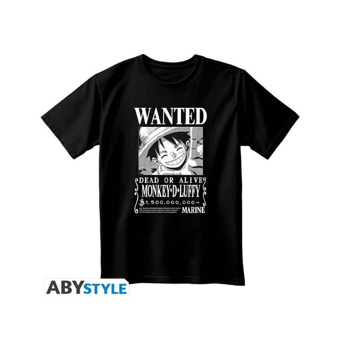 Majica Abystyle One Piece - Wanted Luffy - Unisex - Black - L