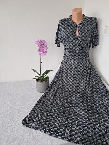 Retro Art Deco viskozna haljina vel XL