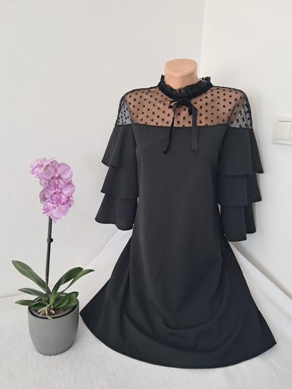 Elegantna haljina sa tufnastom mrezicom vel L