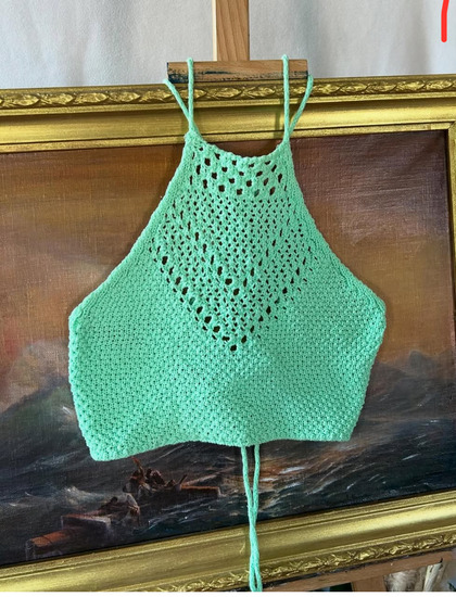 Crop top heklani pamucan