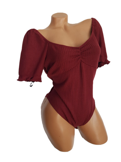 SHEIN ★ burgund-bordo teksturisani bodi NOVO