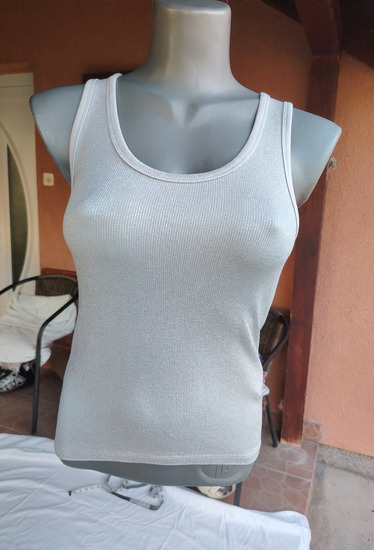 Zara svetlucava srebrna atlet majica S/M